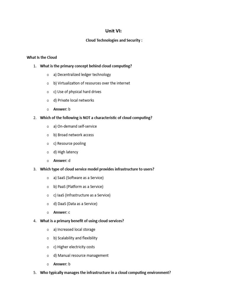 Imp MCQ Question INT 244 - Unit 4 - 5 - 6 | PDF | Cloud Computing | Wi Fi