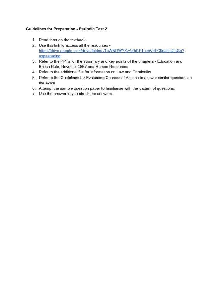 Periodic Test 2 Prep Guide | PDF