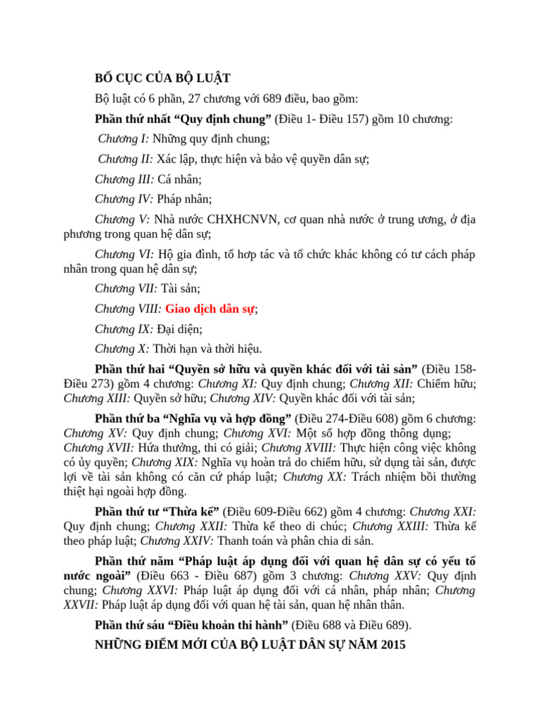 Bo Cuc Luat Dan Su | PDF