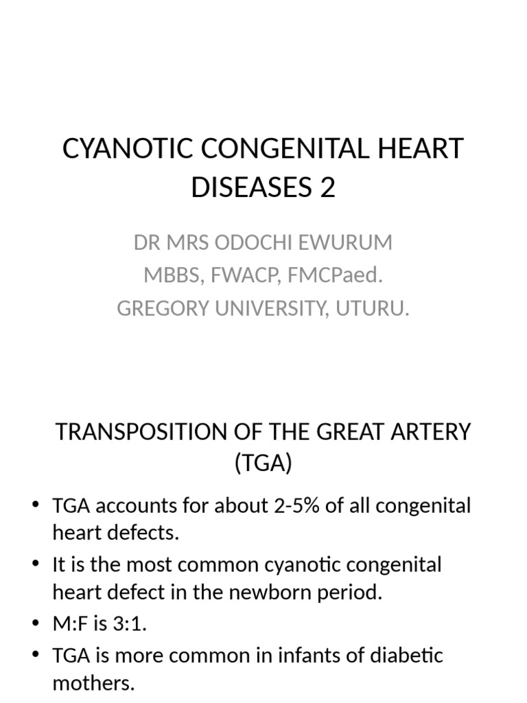 CYANOTIC CONGENITAL HEART DISEASES 2B | PDF | Atrium (Heart ...