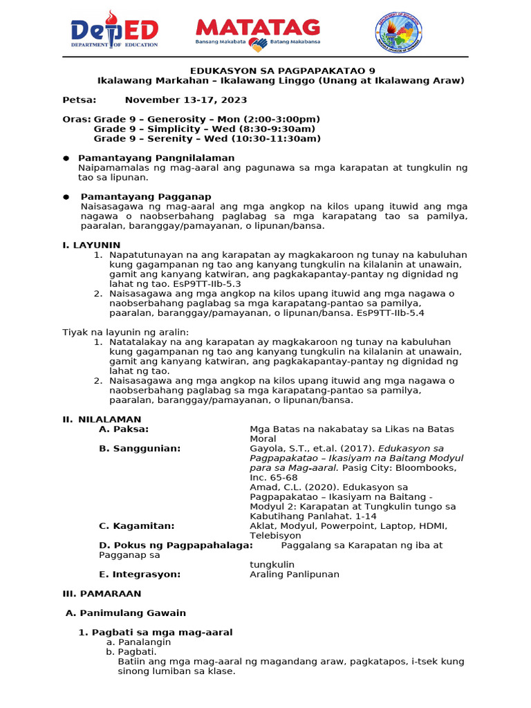 Q2- ESP 9 - W2 | PDF