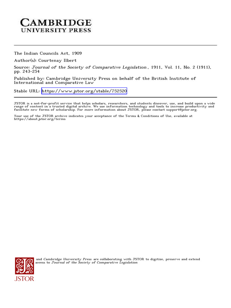The Indian Councils Act, 1909 | PDF | Elections | Bill (Law)
