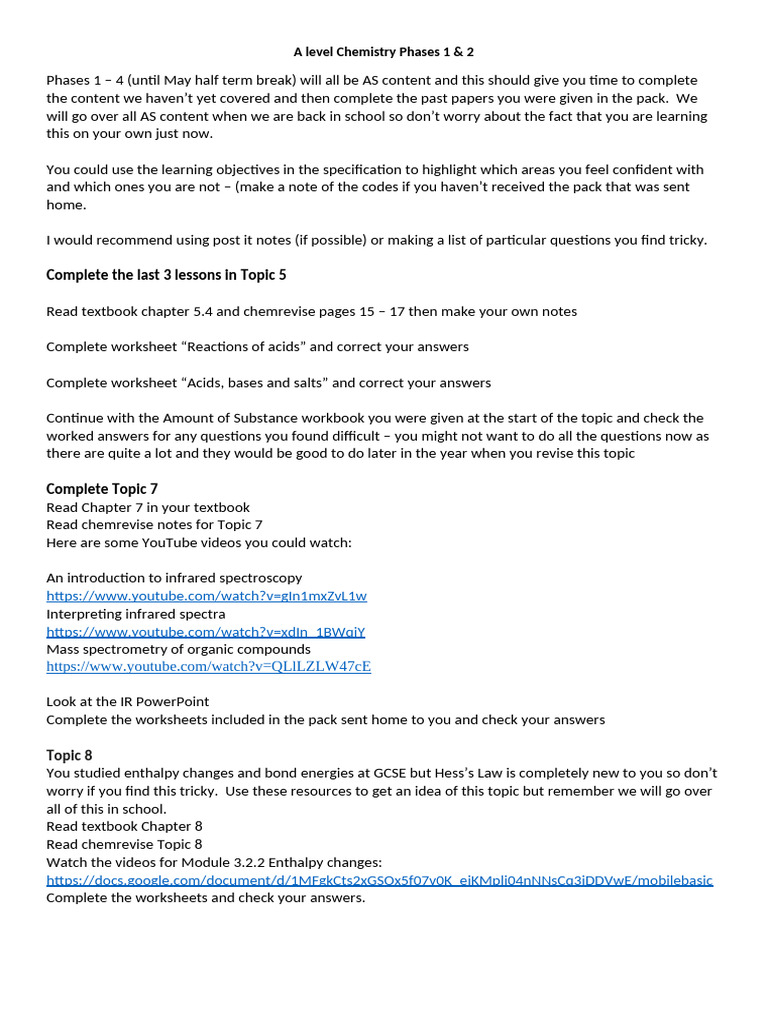 A Level Chemistry AS Study Guide | PDF