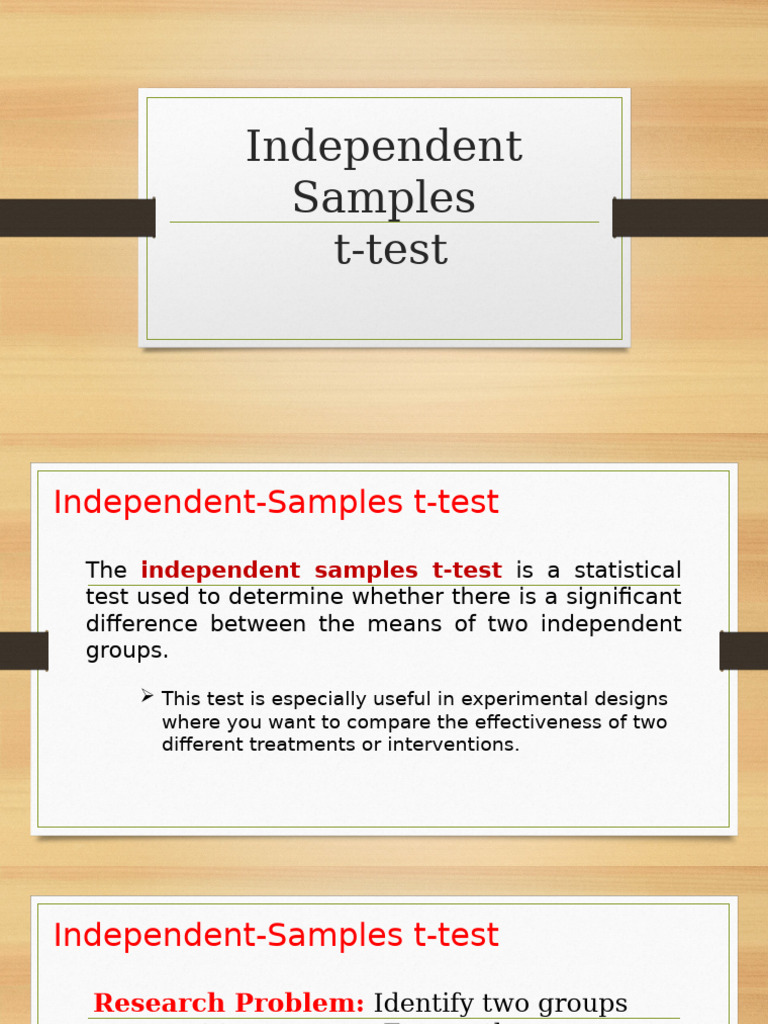 Independent Samples t-test Explained | PDF | Student's T Test | Mathematics