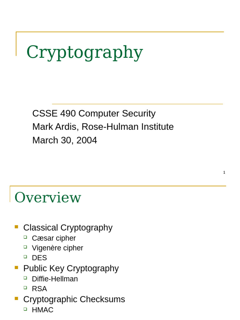 Security 040330 Cryptography Pdf Cryptography Encryption