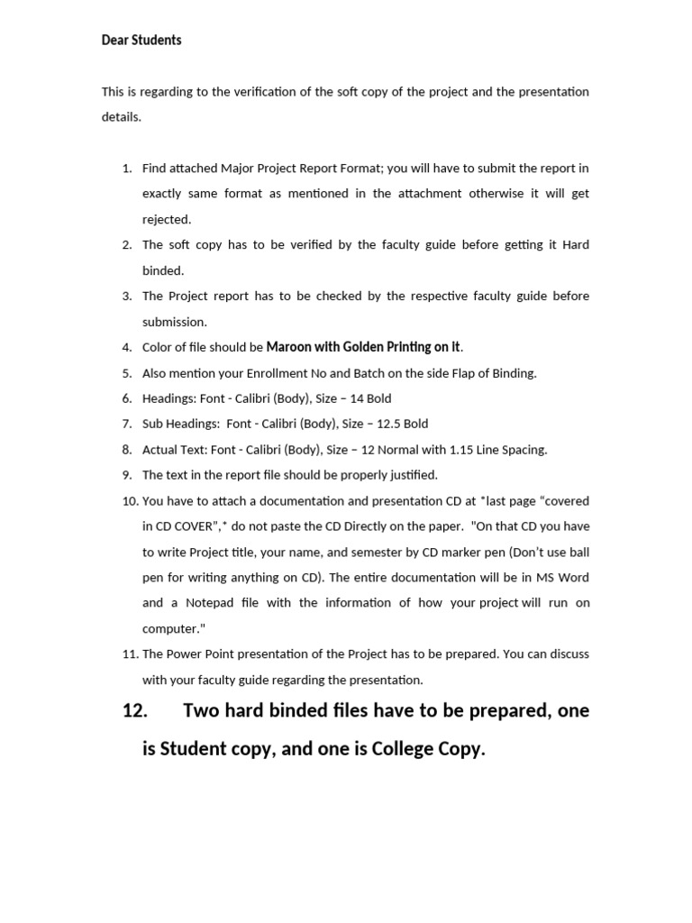 Project Report Submission Guidelines | PDF