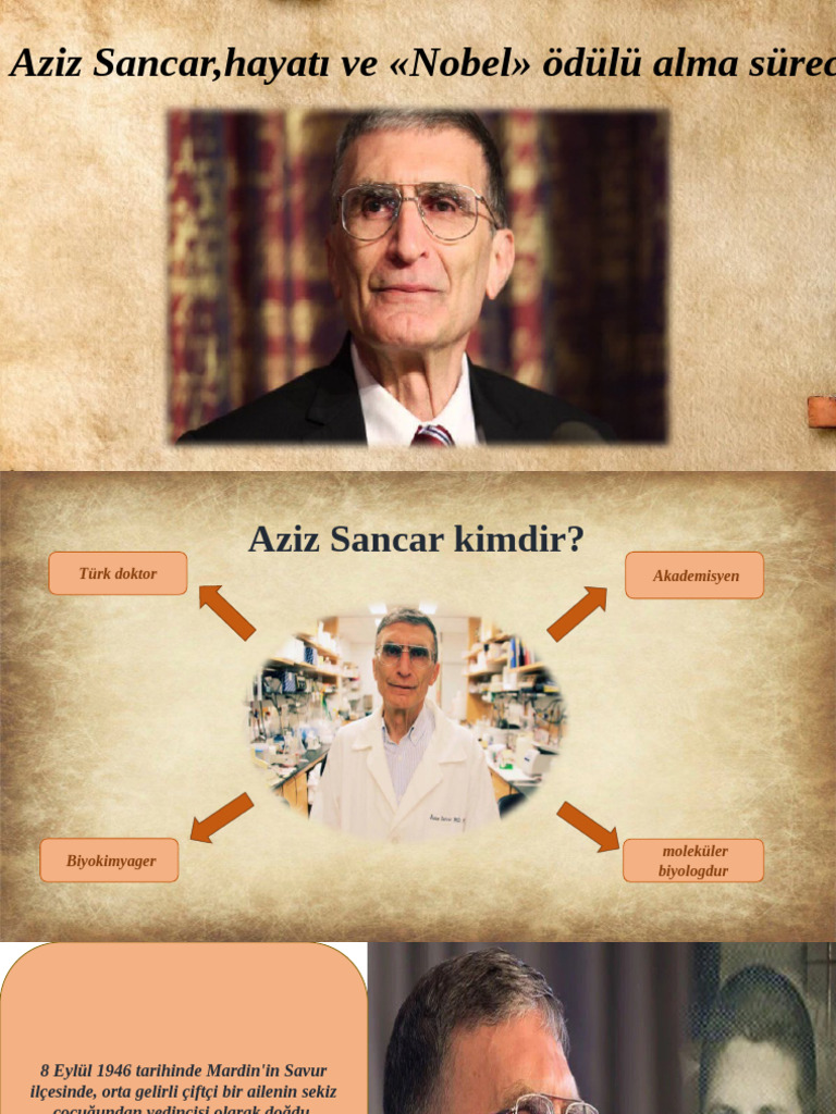 Aziz Sancar Hayatı Sunum, Akzhunis Saiyn 21158921 | PDF