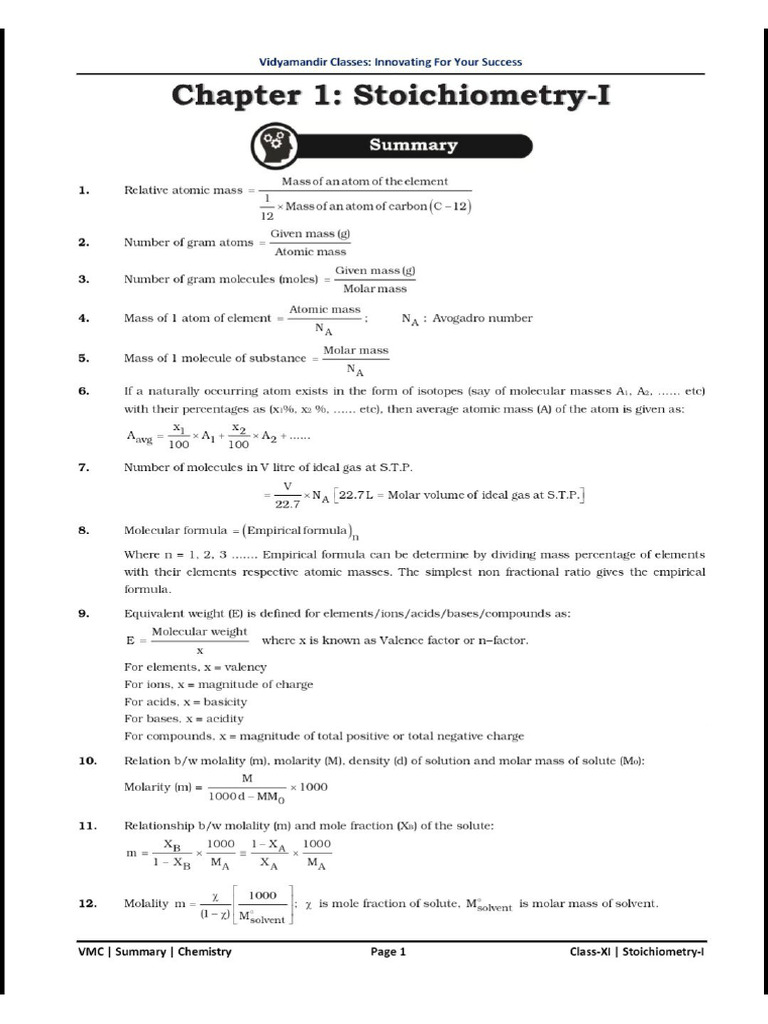 Physical Chemistry 11 + 12 Jee Short Notes by VMC | PDF