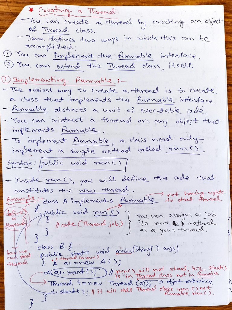Module 5 Part A Creating Thread Thread Classrunnable Interface Pdf 8809