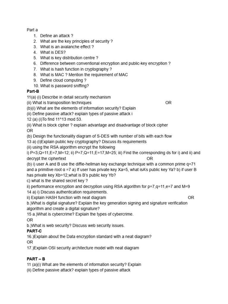 Ccs Important Questions | PDF | Public Key Cryptography | Encryption