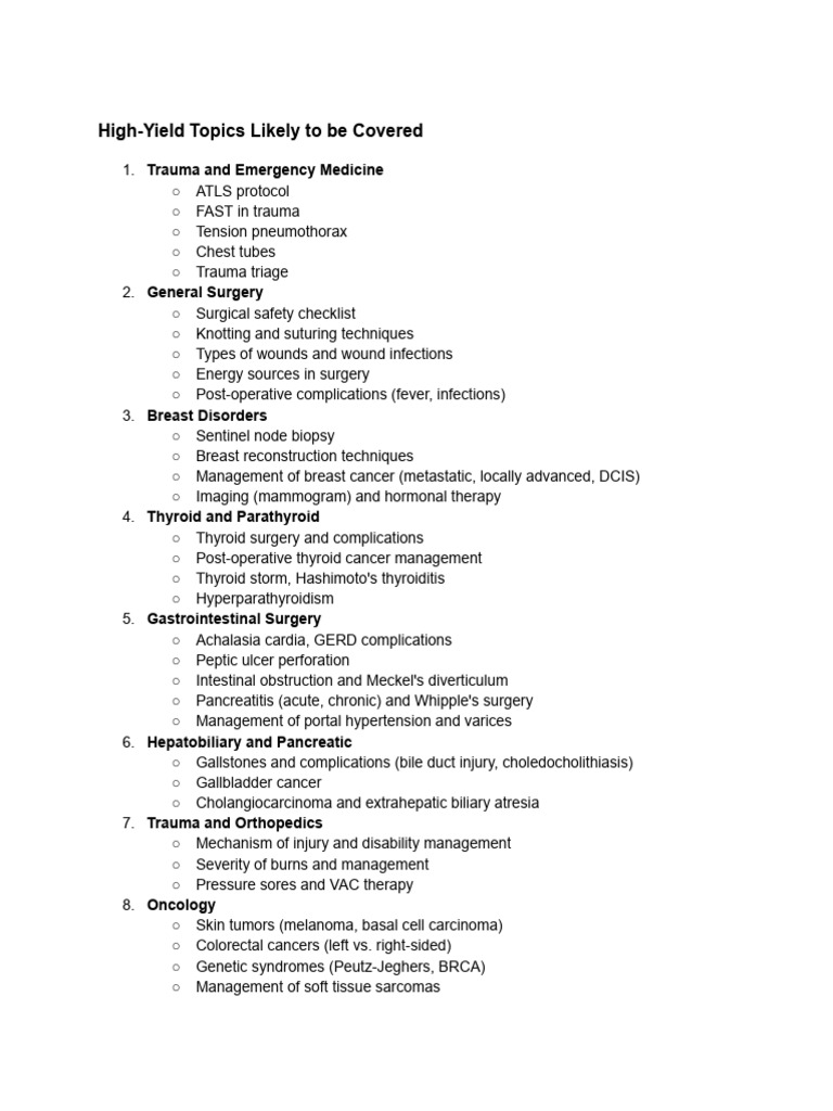 Must Do Topic From Surgery | PDF | Cancer | Surgery