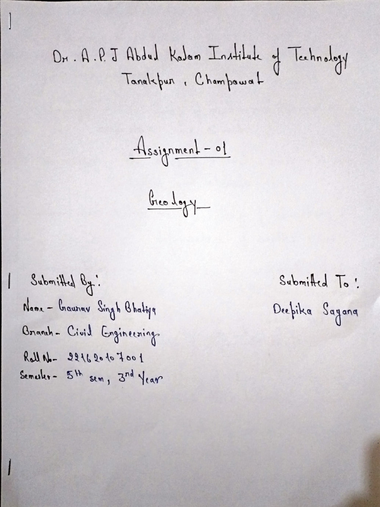 Assignment 1 Geology | PDF Assignment 1 Geology | PDF