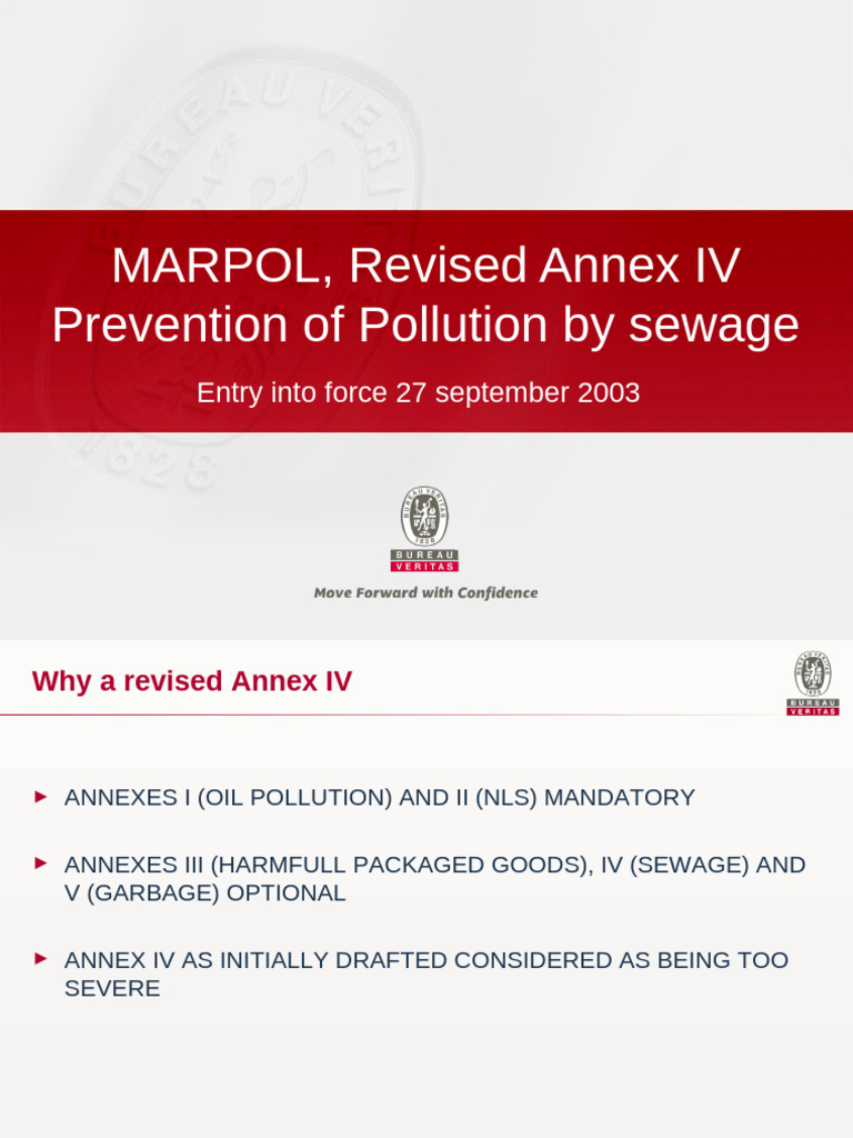14 - MARPOL Annex IV - Sewage | PDF | Sewage | Sewage Treatment