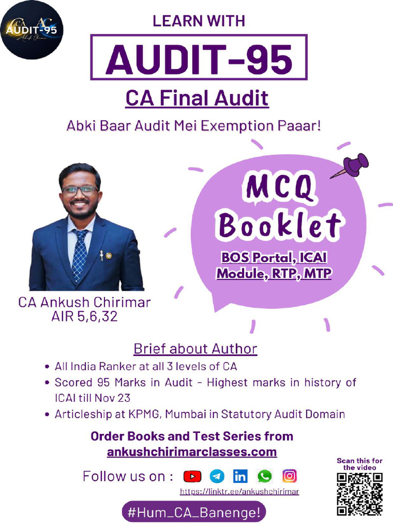 All MCQS, Integrated Case Scenarios & Case Studies | PDF | Audit | Regulatory Compliance