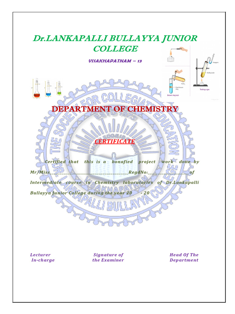 Chemistry Certificate | PDF
