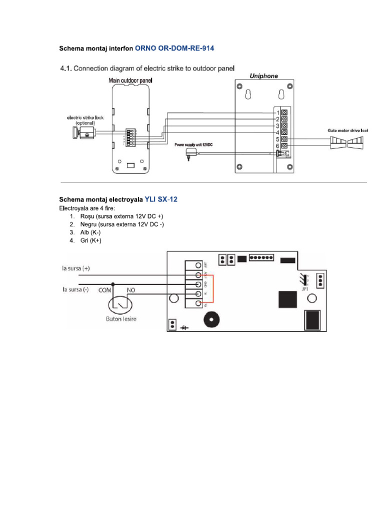 Schema montaj Interfon-Electroyala | PDF