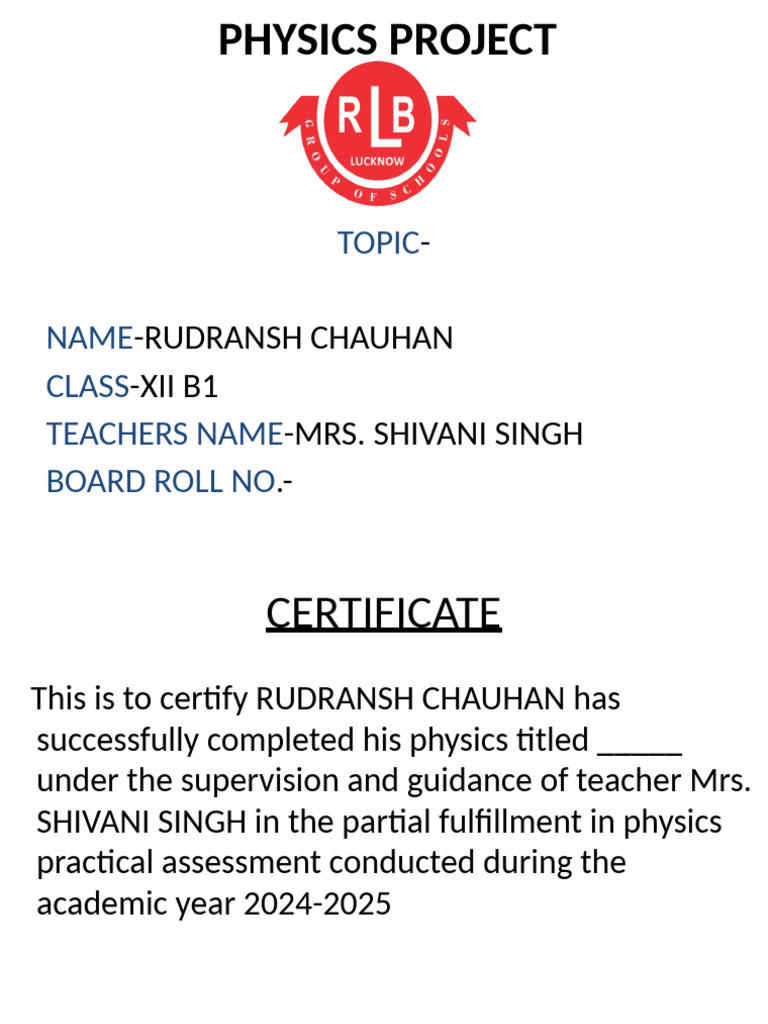 Physics Project | PDF