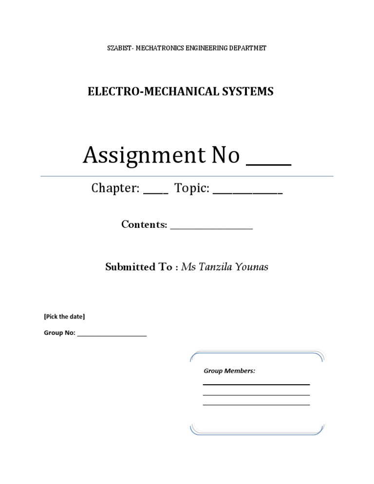 EMS Assignment Cover Page | PDF