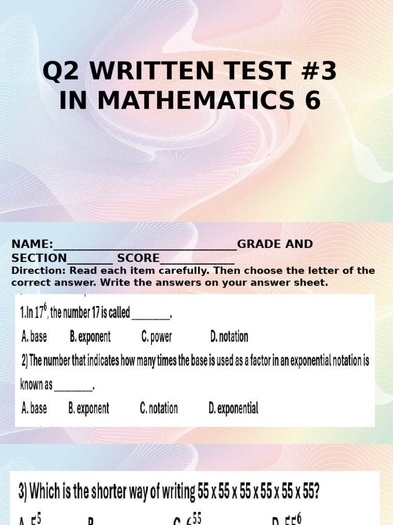 q2 - Math (Final) Ww#3 and PT# 3 | PDF