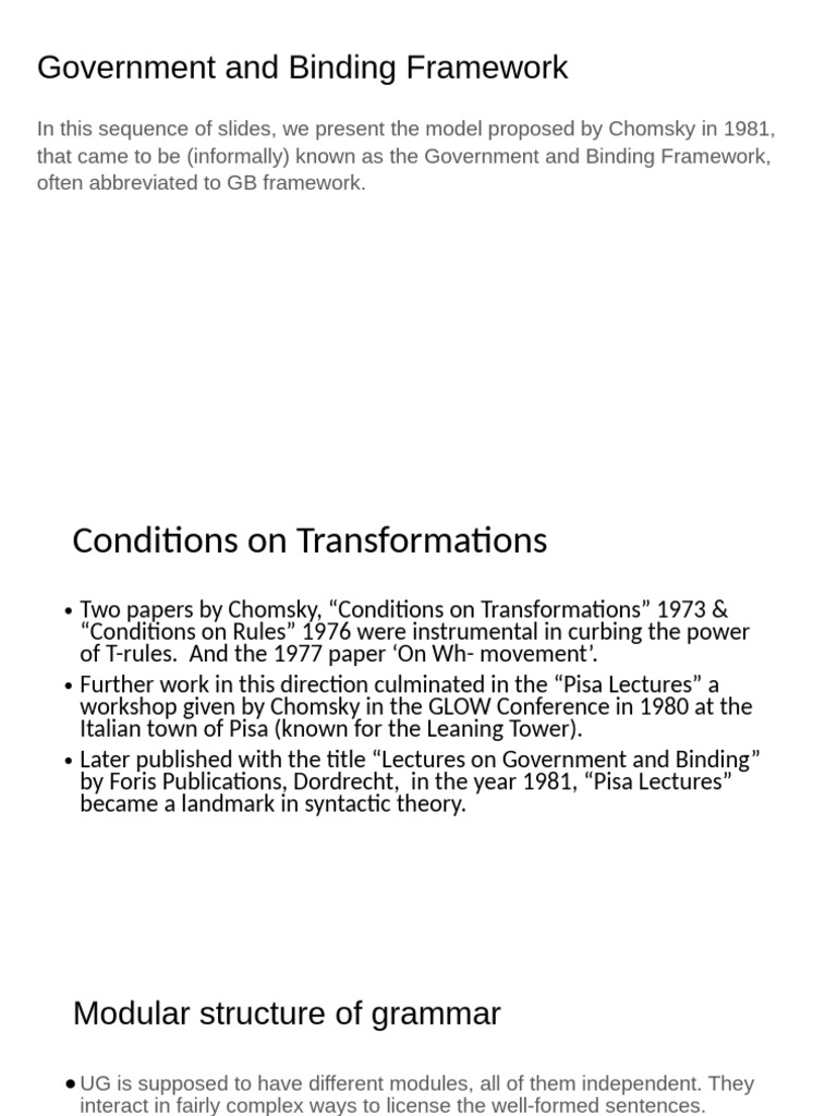 GB Theory | PDF | Clause | Lexical Semantics