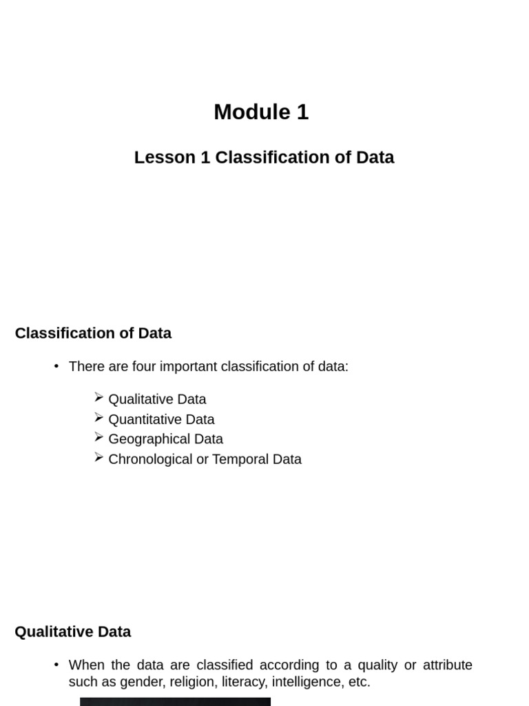 Lesson 1 Classification of Data | PDF | Statistical Classification | Categorical Variable