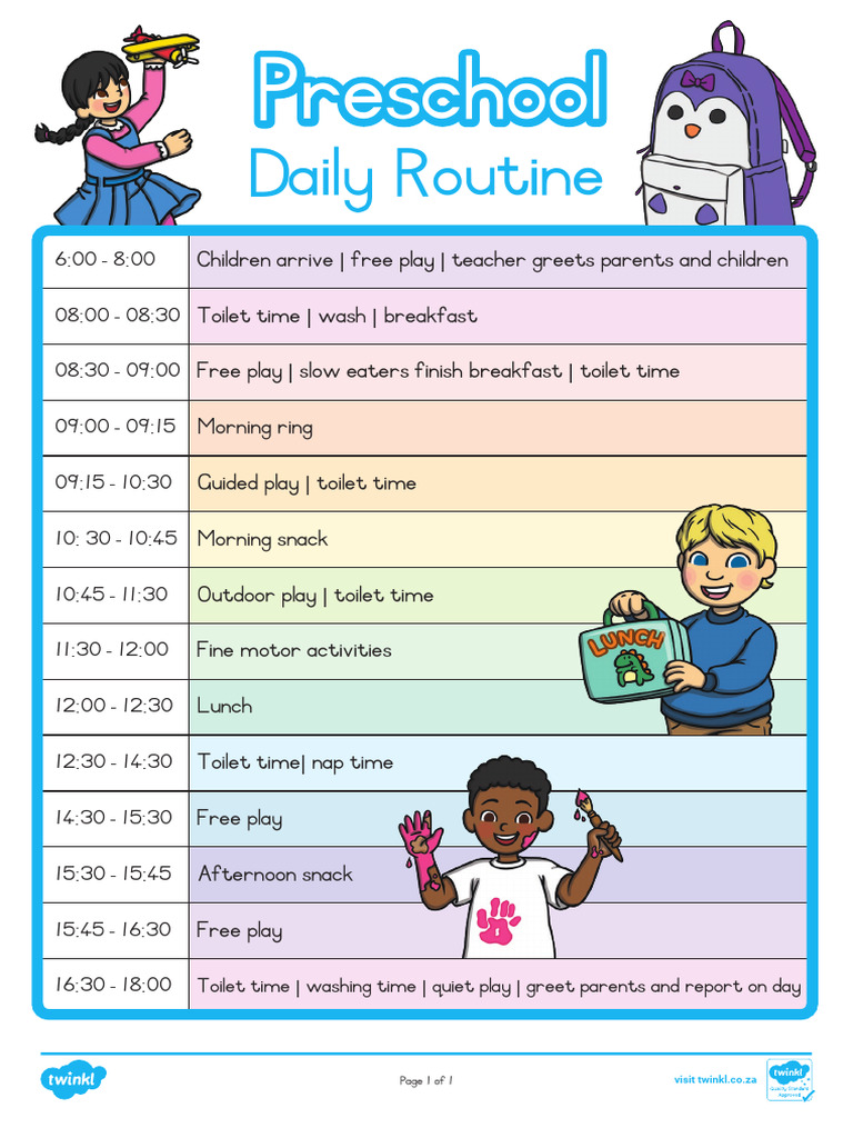 Preschool Daily Routine | PDF