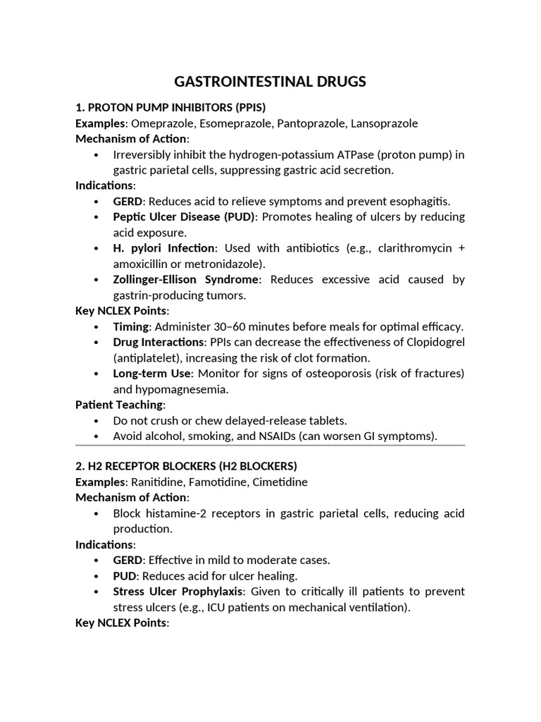GI DRUGS | PDF | Constipation | Gastroesophageal Reflux Disease