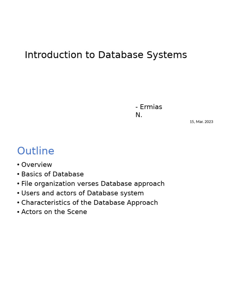 Chapter 1 - Introduction To Database Systems | PDF | Databases | Metadata
