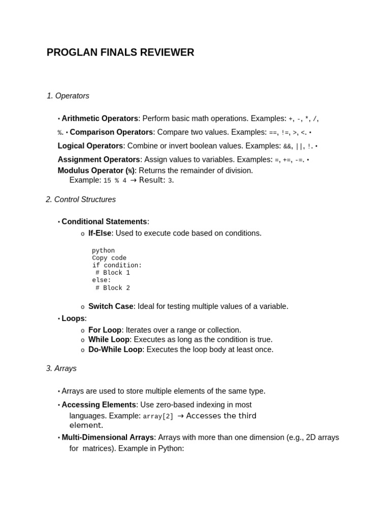 Proglan Finals Pointers To Review | PDF | Pointer (Computer Programming) | C++