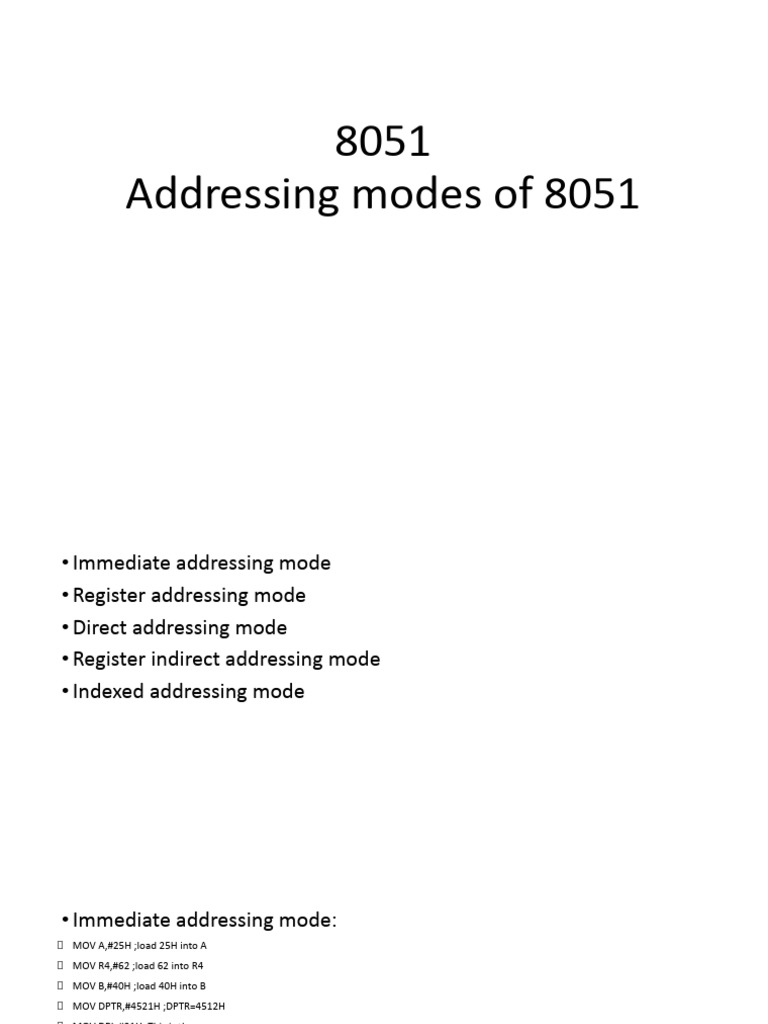 U1.3 - 8051 Addressing Modes | PDF