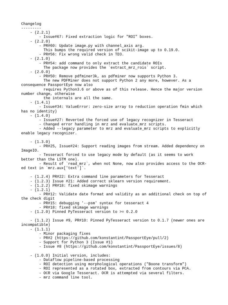 CHANGELOG | PDF | Command Line Interface | Python (Programming Language)