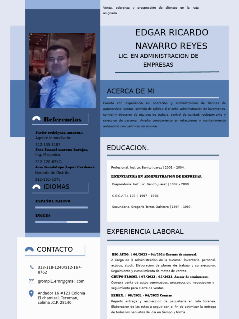 CV Actualizado 2024 | PDF | Economias | Business