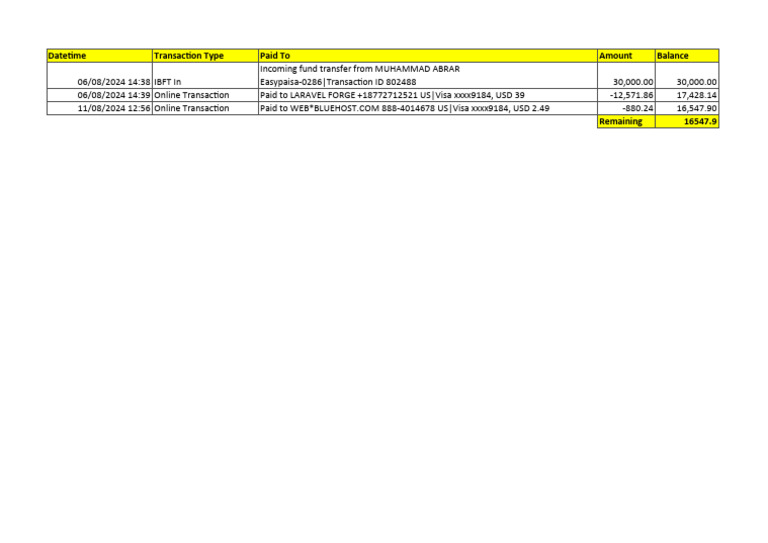 Financial Transactions Summary | PDF