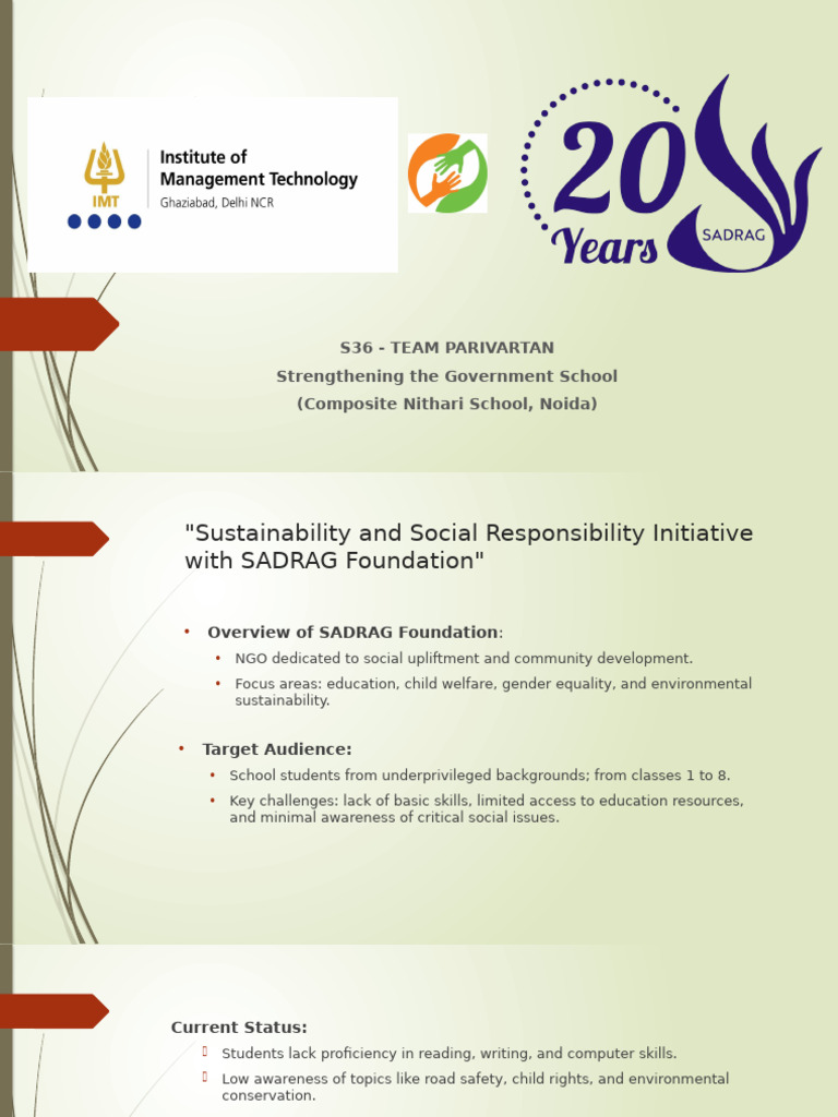 Team Parivartan SADRAG | PDF