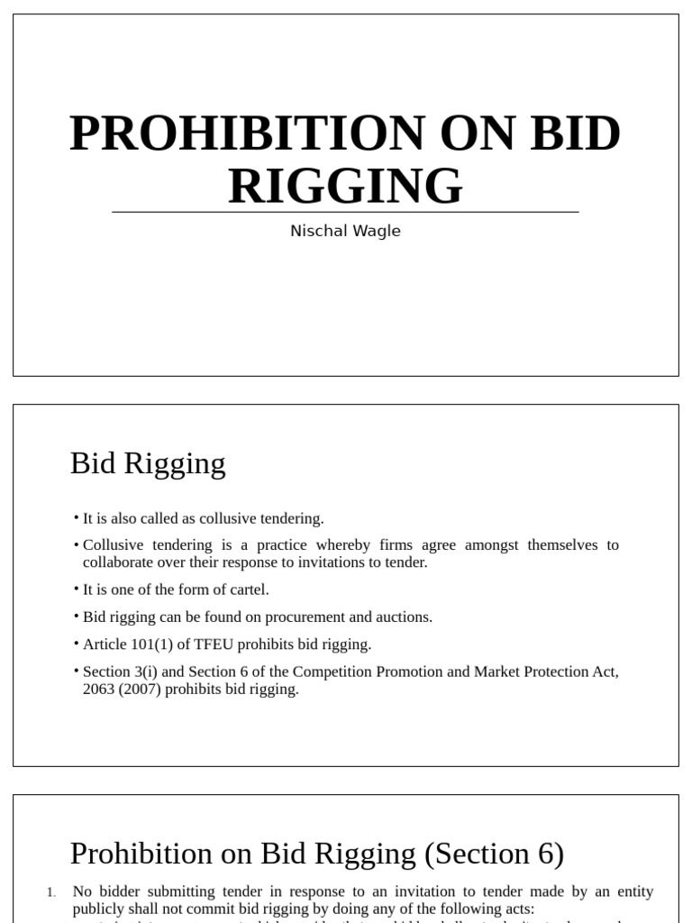 3.4 Prohibition On Bid Rigging | PDF | Procurement | Economies