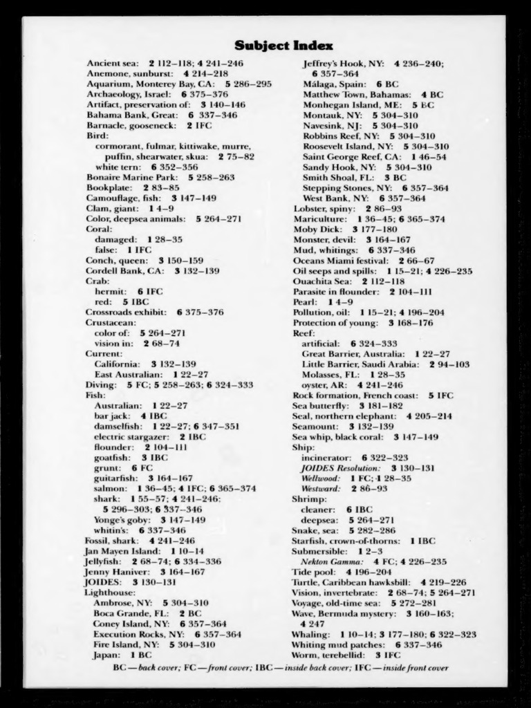 Sim Sea-Frontiers 1985 31 Index | PDF | Sea | Oceanography