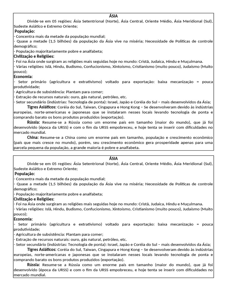 ÁSIA Texto Puro | PDF | Ásia | Japão