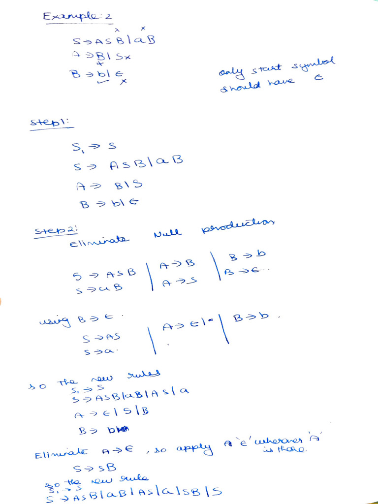 Example 2 CFG To CNF | PDF