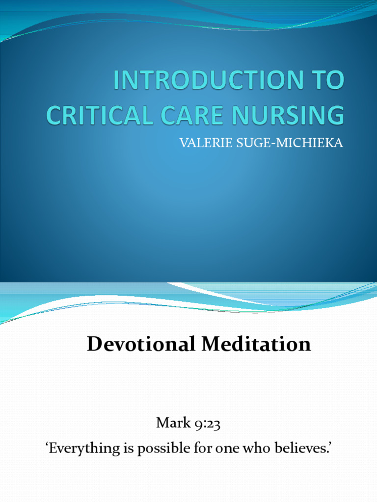 Critical Care Nursing | PDF | Intensive Care Medicine | Intensive Care Unit