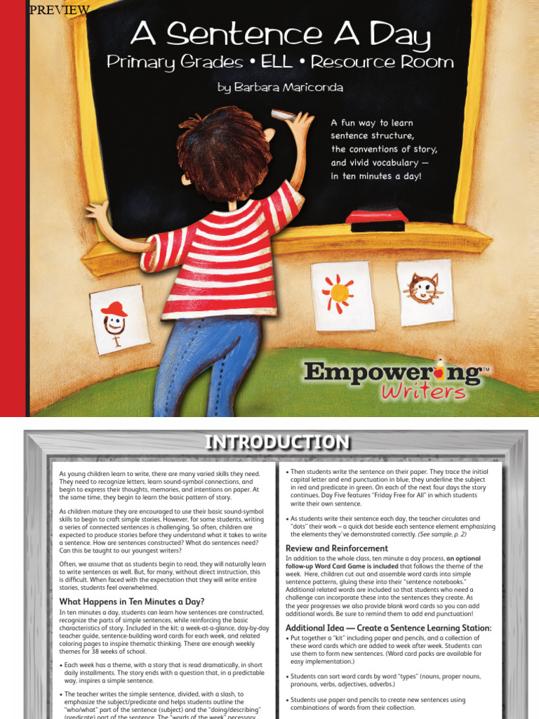 Daily Sentence Building for Young Writers | PDF | Word | Subject (Grammar)
