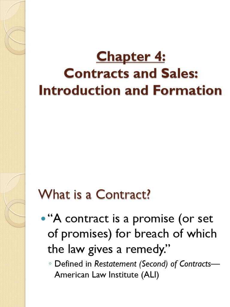 Chapter 4 - Introduction and Formation Contract - ST | PDF | Offer And ...