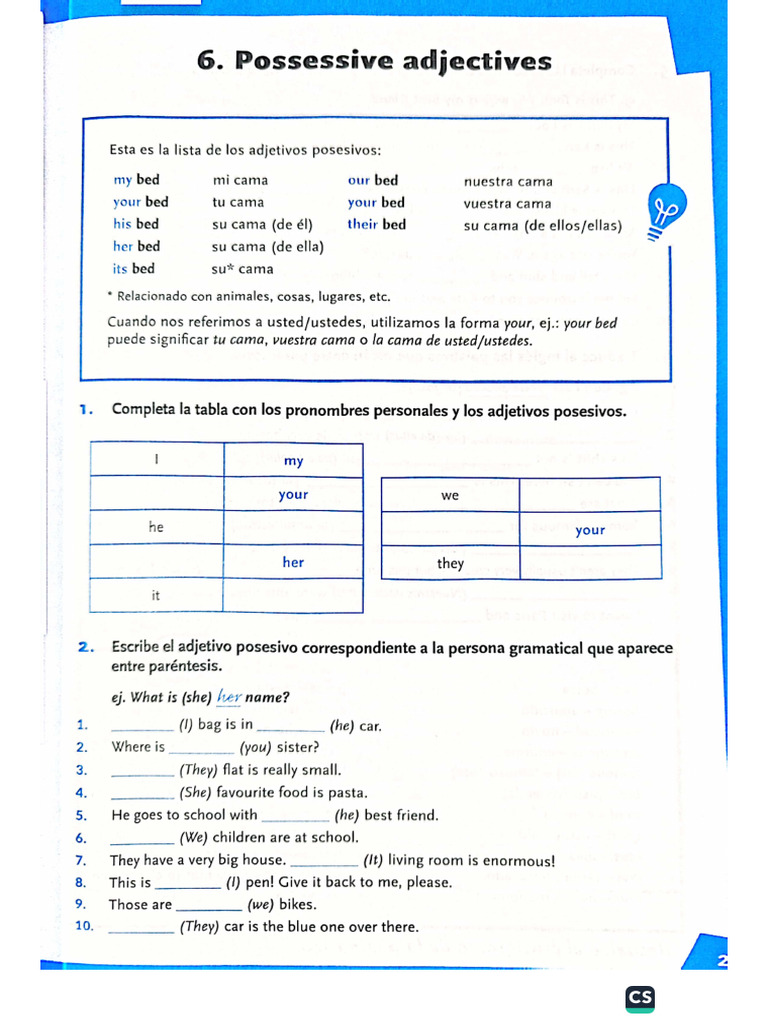 Possessive Adjectives | PDF