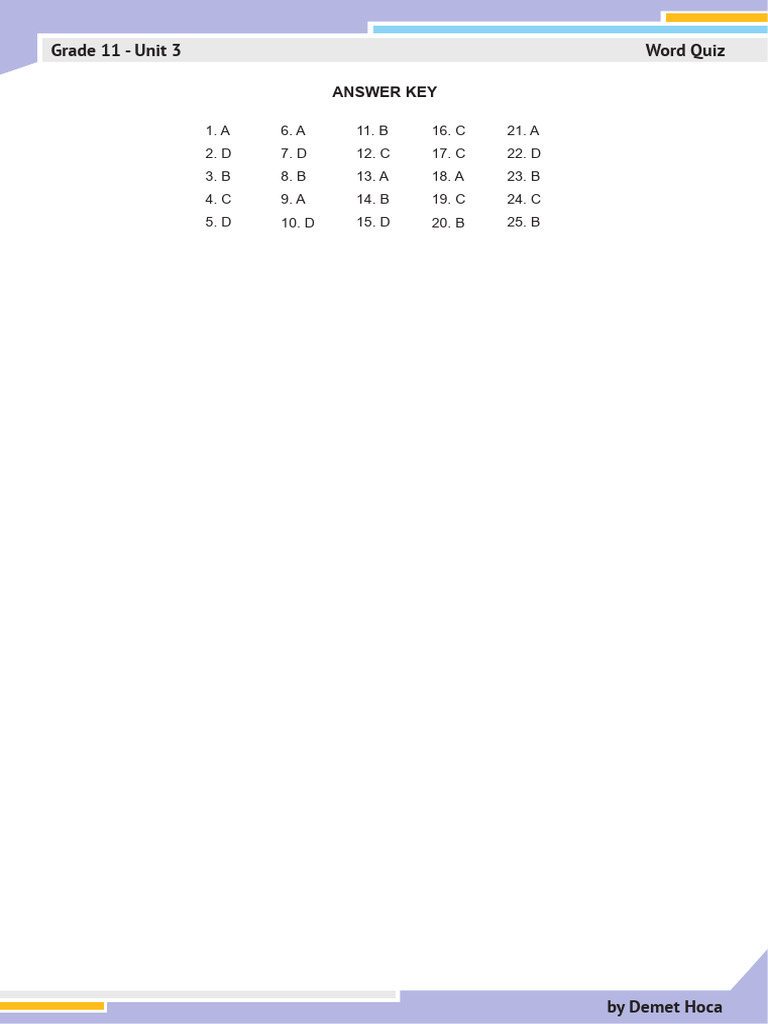 11.3 Answer Key | PDF
