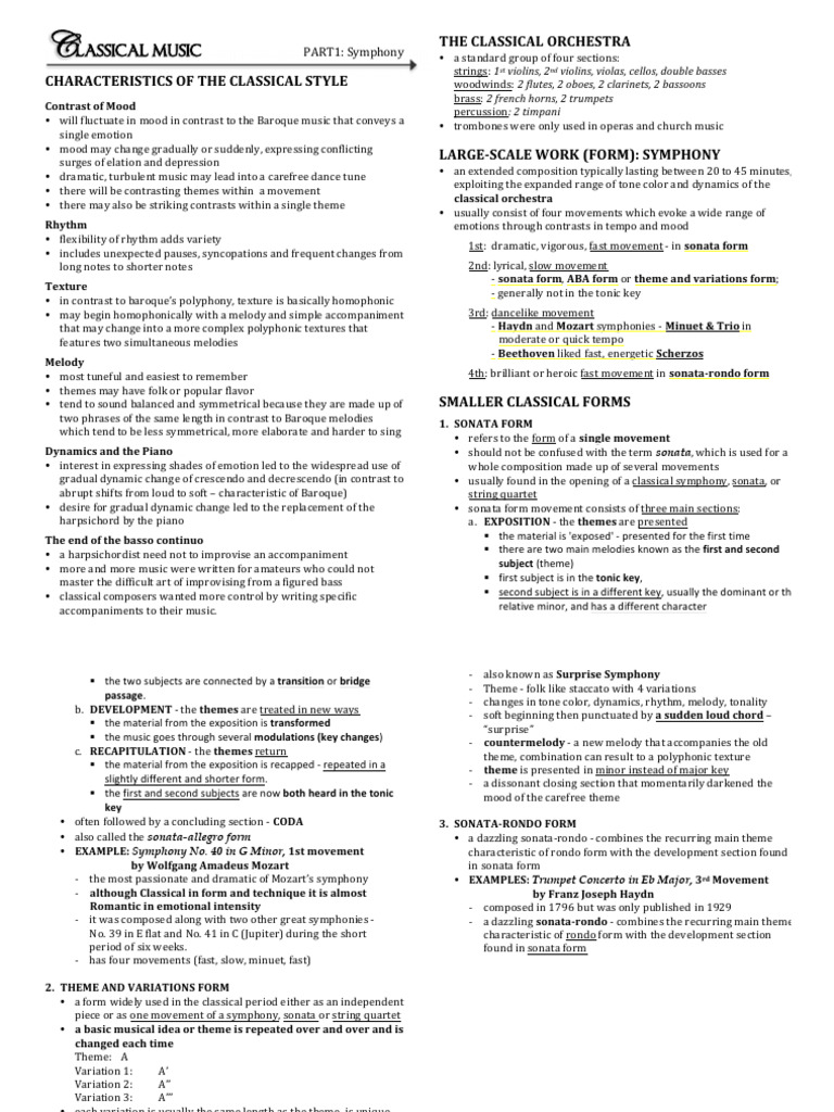 Gr9_miss Shary Handout | PDF | Variation (Music) | Classical Music