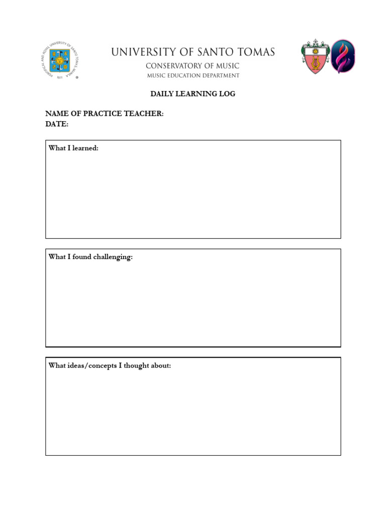Learning Log Template | PDF