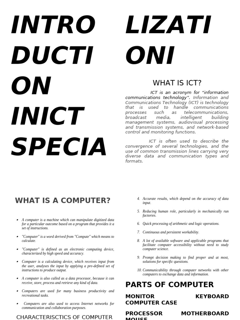 Introduction in ICT Specialization I | PDF | Computer Data Storage ...