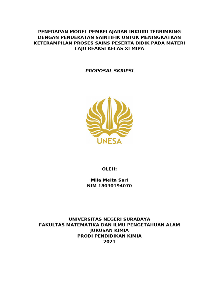 Proposal Skripsi - Mila Meita Sari - PKB 2018 - 18030194070 | PDF