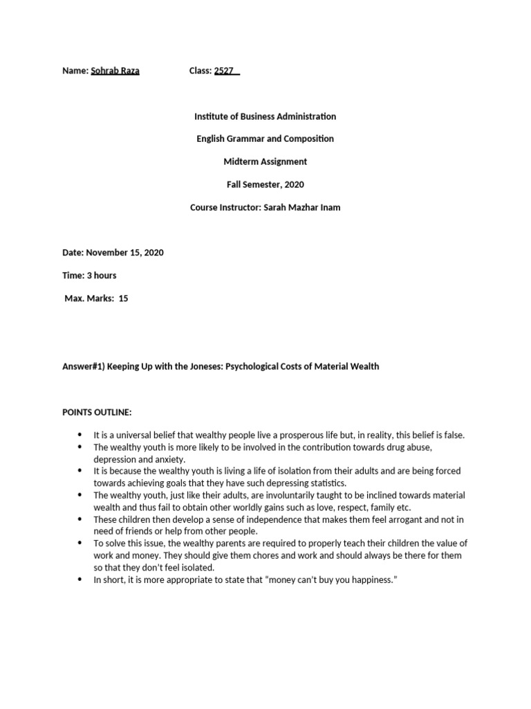 SohrabRaza - EGC - Midterm - Fall 2020 | PDF | Psychology | Social Psychology