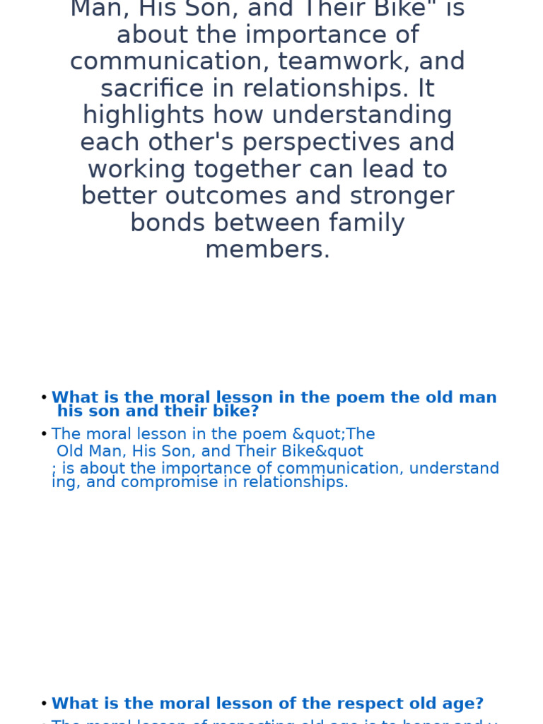 The Moral Lesson of The Father | PDF