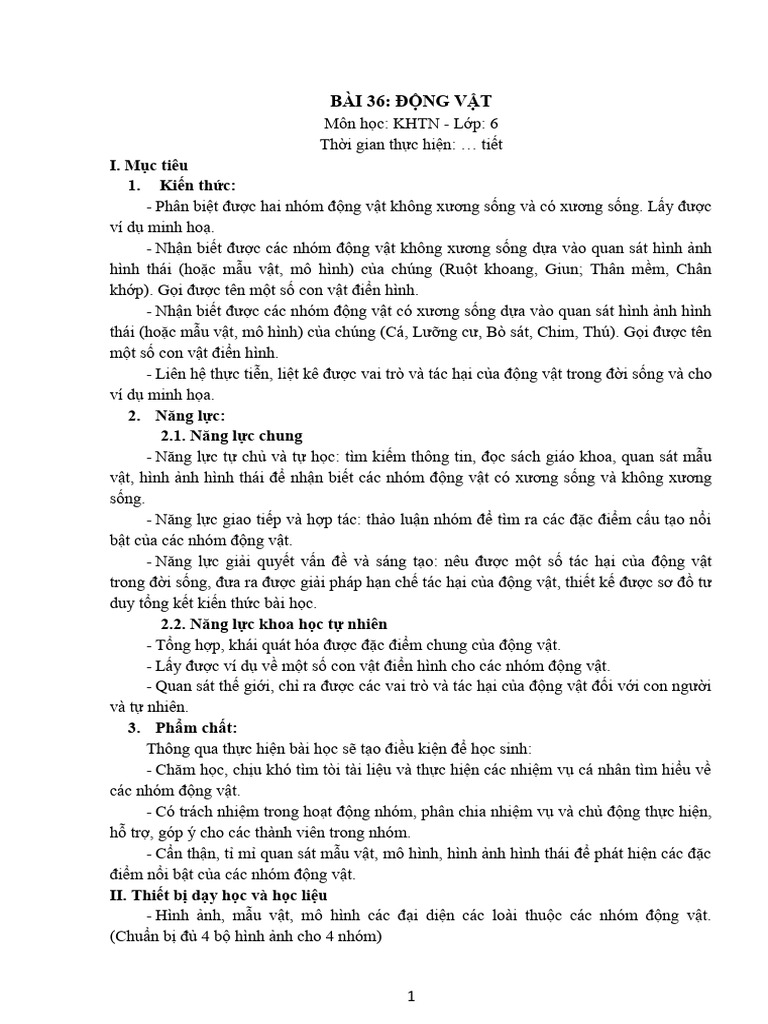 KNTT Ch7 Bai36 Dong Vat | PDF